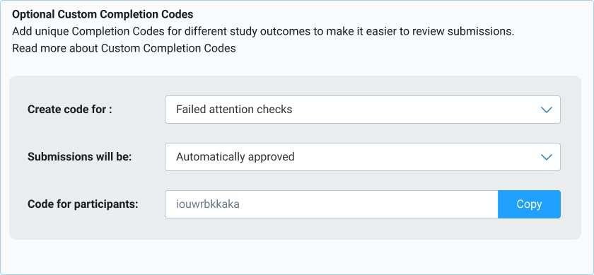 How to automatically sort and approve study responses with Custom Completion Codes | Prolific